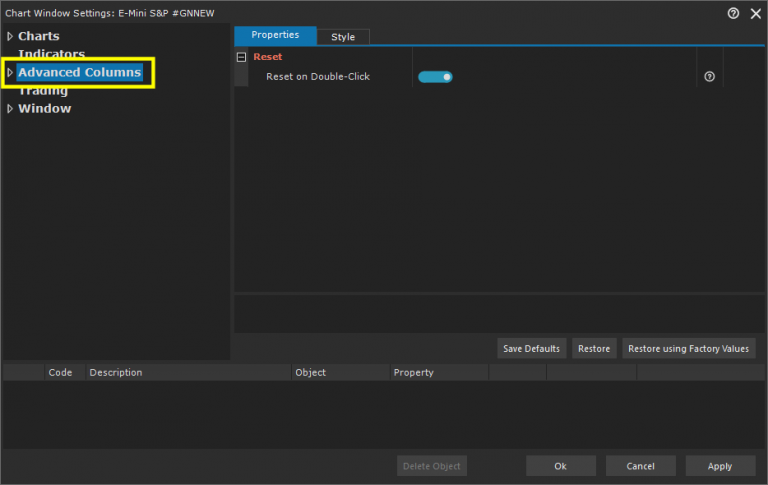 Advanced Columns - Overcharts Help Center