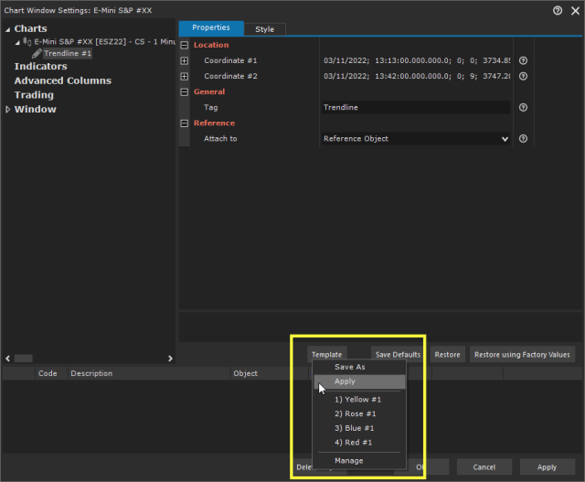 Template - Single Object - Overcharts Help Center
