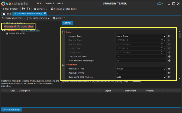 Strategy Tester Trading System Backtesting Overcharts Help Center